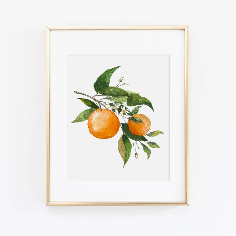 Orange Blossom Watercolor Print | Watercolor Orange Print Set ...