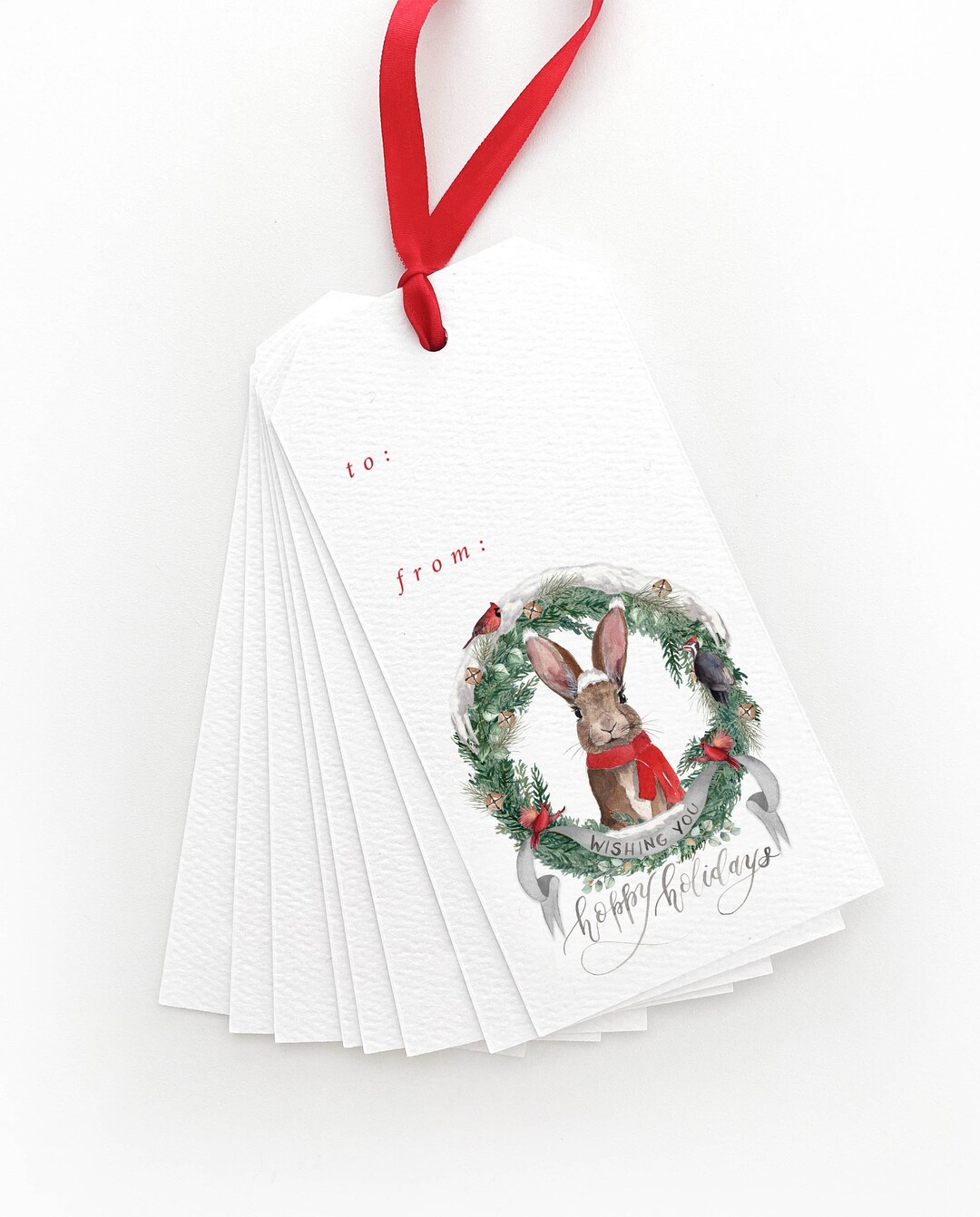 Hoppy Holidays Gift Tags, Christmas Gift Tags, Rabbit Gift Tags ...