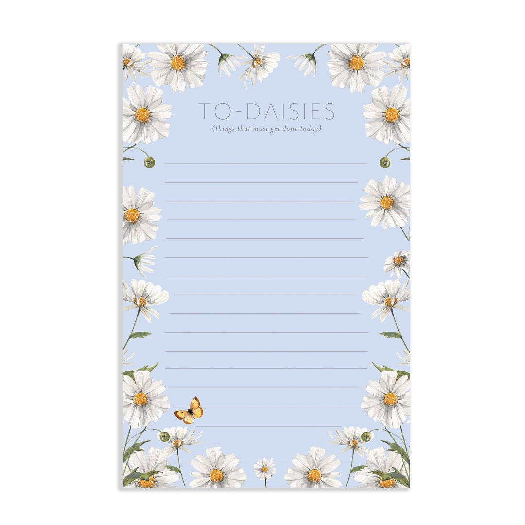 Daisies Watercolor Floral Notepad | Daisies Watercolor Notepad | Flower ...