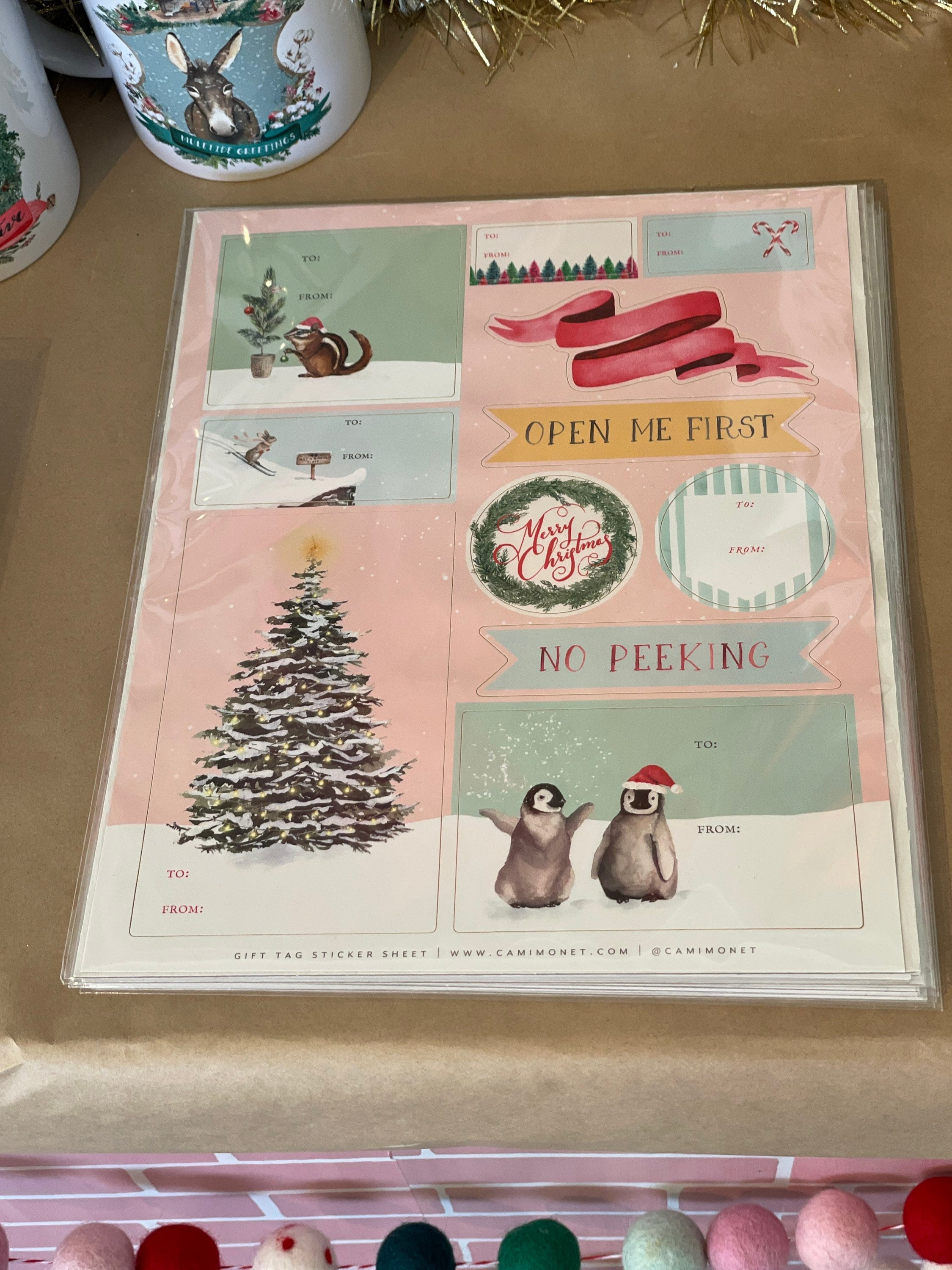 Christmas Gift Tags Sticker Sheet Holiday Gift Tag Stickers - Etsy