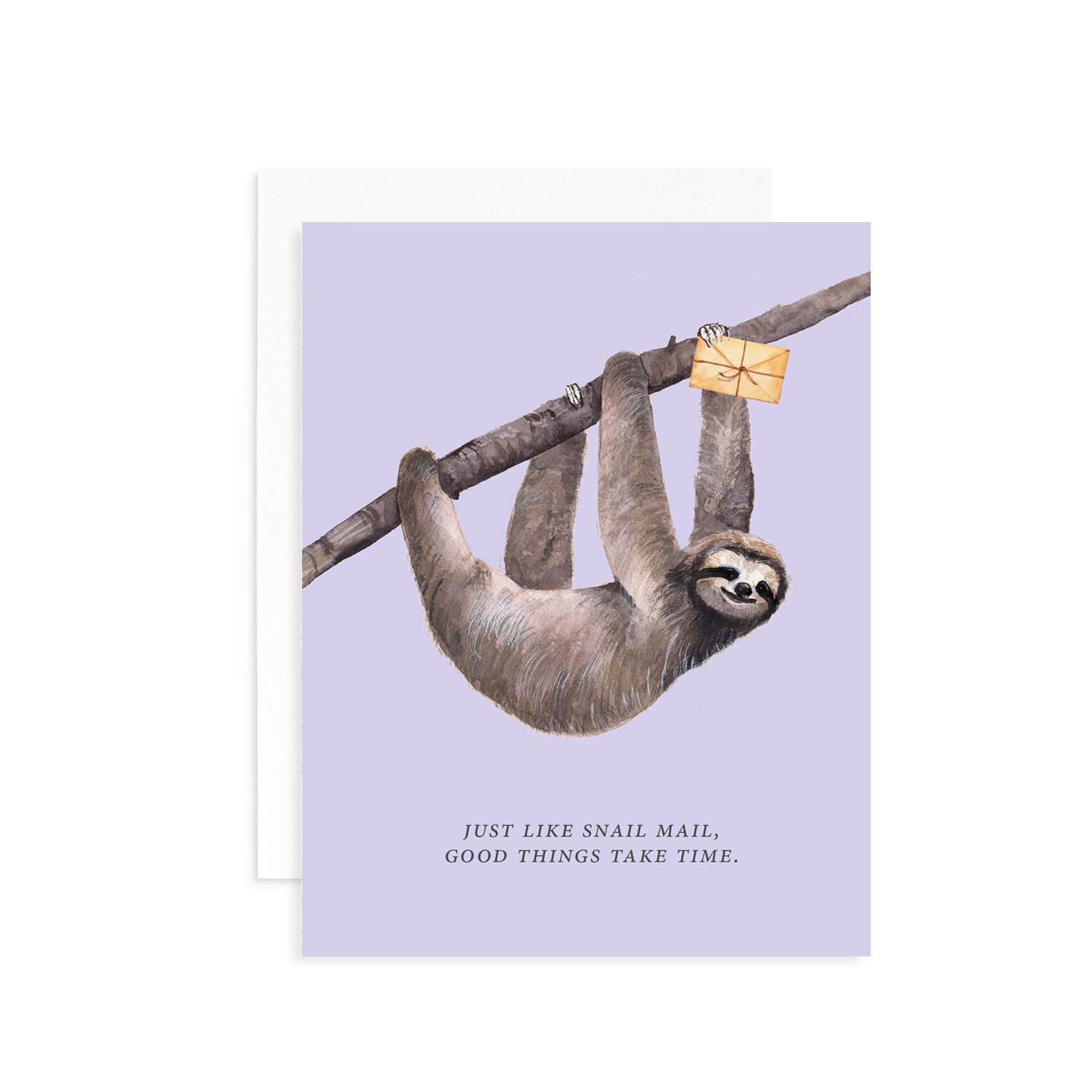Good Things Take Time Greeting Card Sloth Watercolor Greeting Card ...