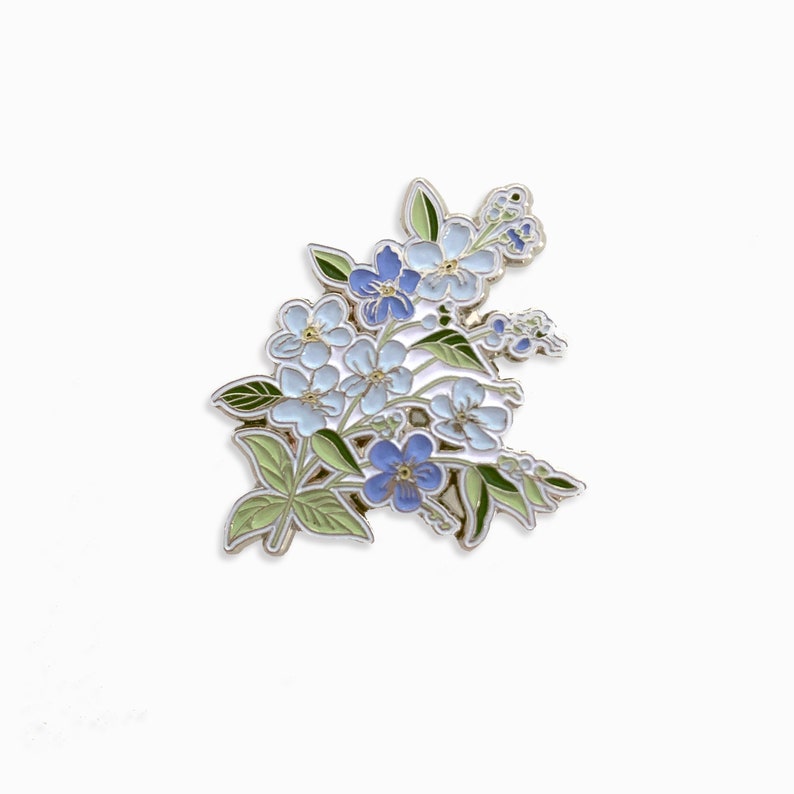 Forget Me Nots Enamel Pin Floral Enamel Pin Blue Flower | Etsy