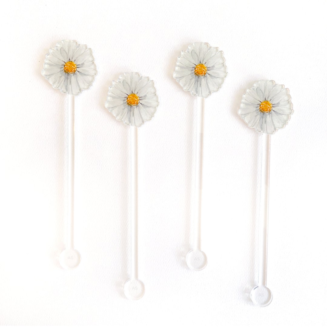 Daisy Stir Sticks | Daisy Floral Drink Stirrers | Daisy Party ...