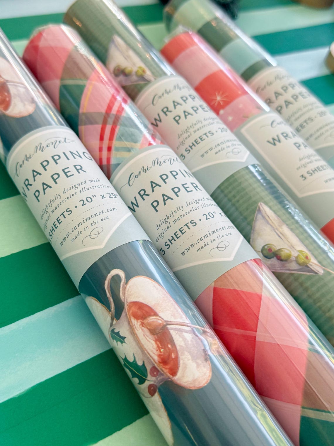 Merry Plaid Christmas Wrapping Paper | Watercolor Holiday Plaid ...