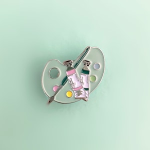 Watercolor Artist Paint Palette Enamel Pin | Mint Green Enamel Pin ...