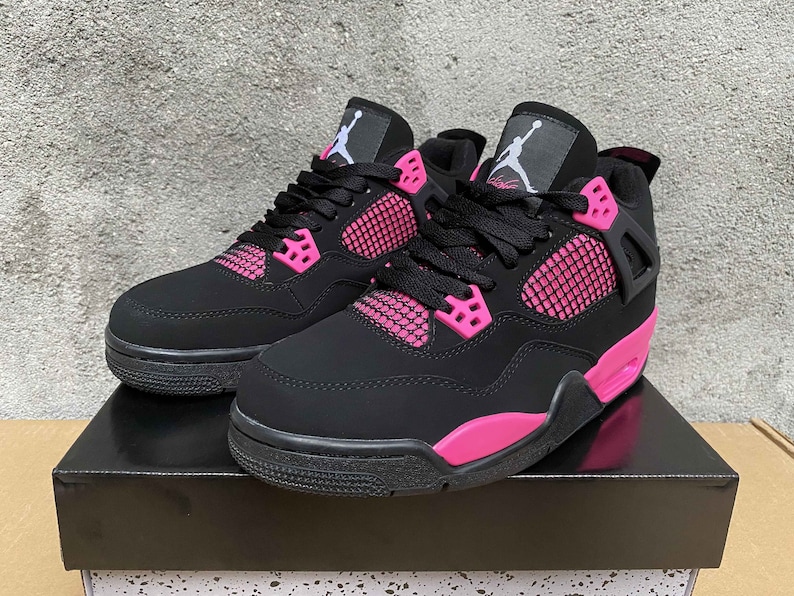 Jordan 4 Pink Thunder Sneakers for Men, for Women, Gift for Him, Gift ...