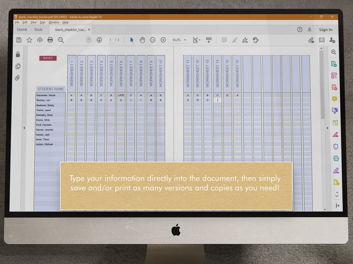 EDITABLE Grade Sheet PDF Printable, US Letter + A4, Teacher Planner ...
