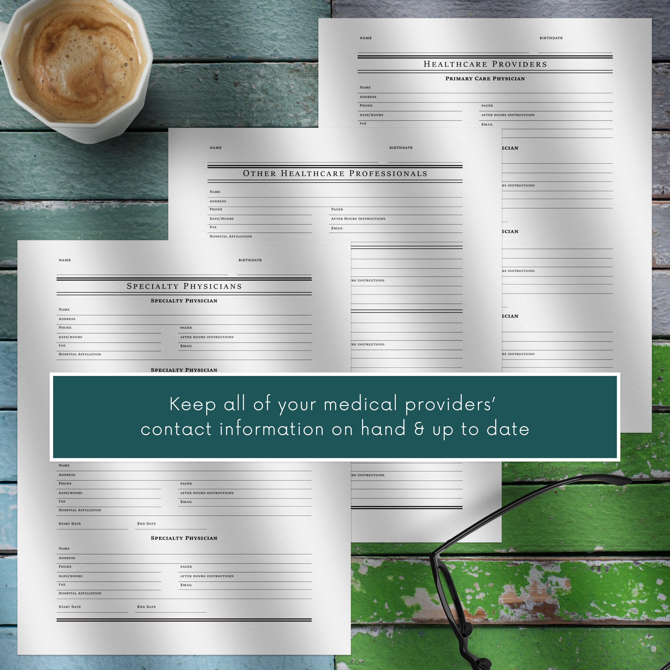 EDITABLE Medical Information Bundle – Printable PDF, A4+ US Letter Size ...