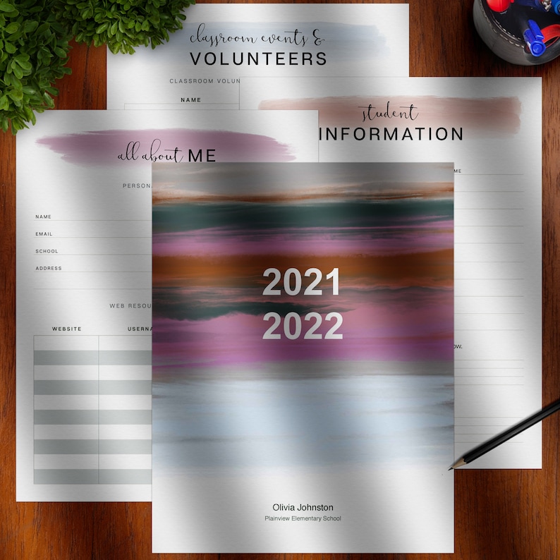 Editable Teacher Planner Printable PDF | Watercolor Lesson Planner | US ...