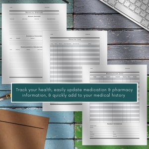 EDITABLE Medical Information Bundle – Printable PDF, A4+ US Letter Size ...