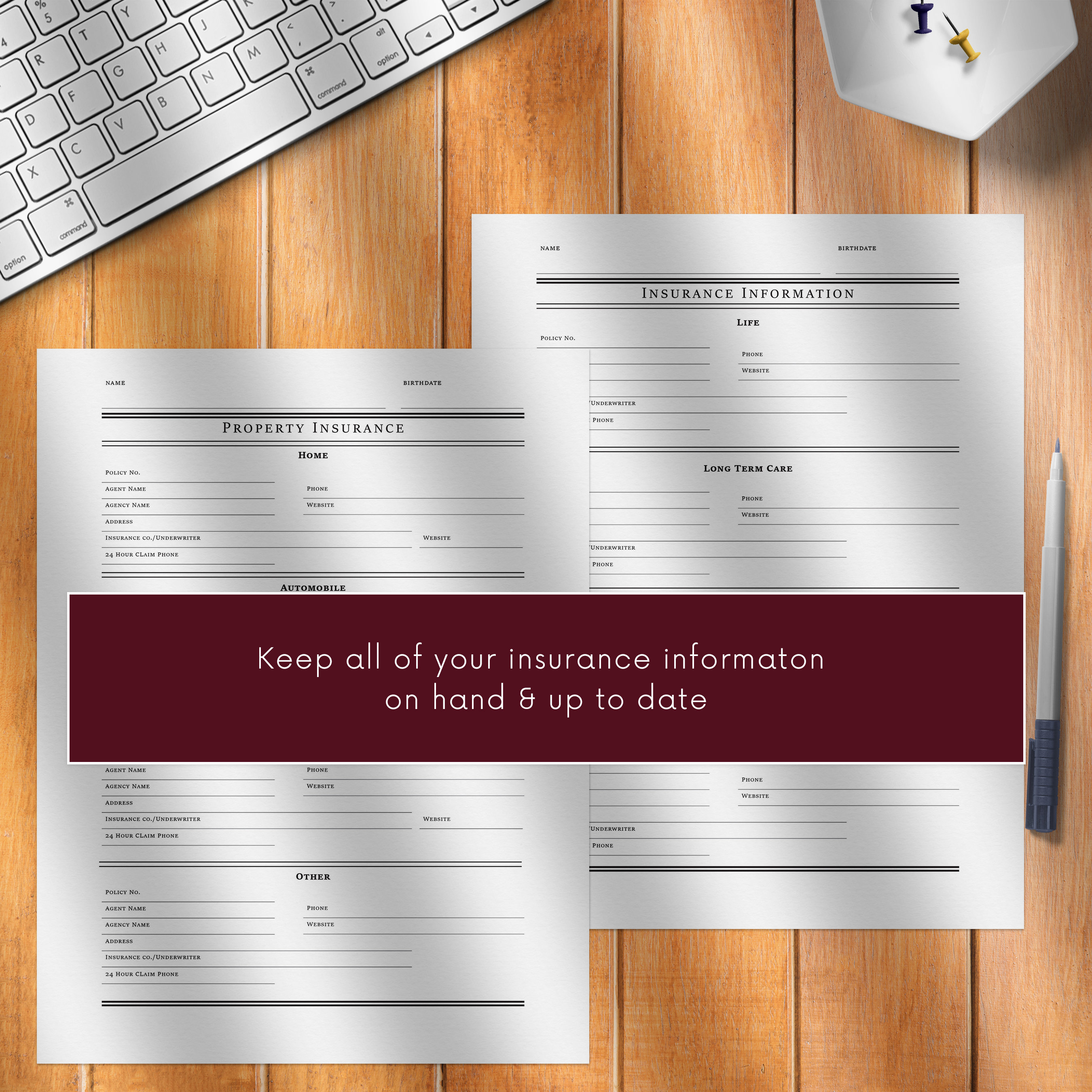 Editable Financial Information Binder | Printable PDF A4+ US Letter ...