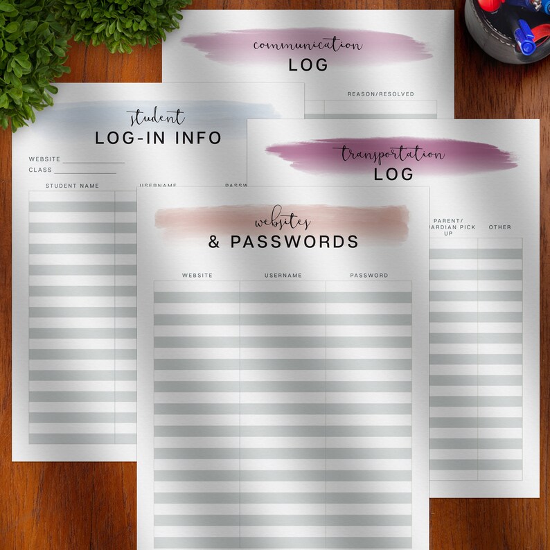 Editable Teacher Planner Printable PDF | Watercolor Lesson Planner | US ...