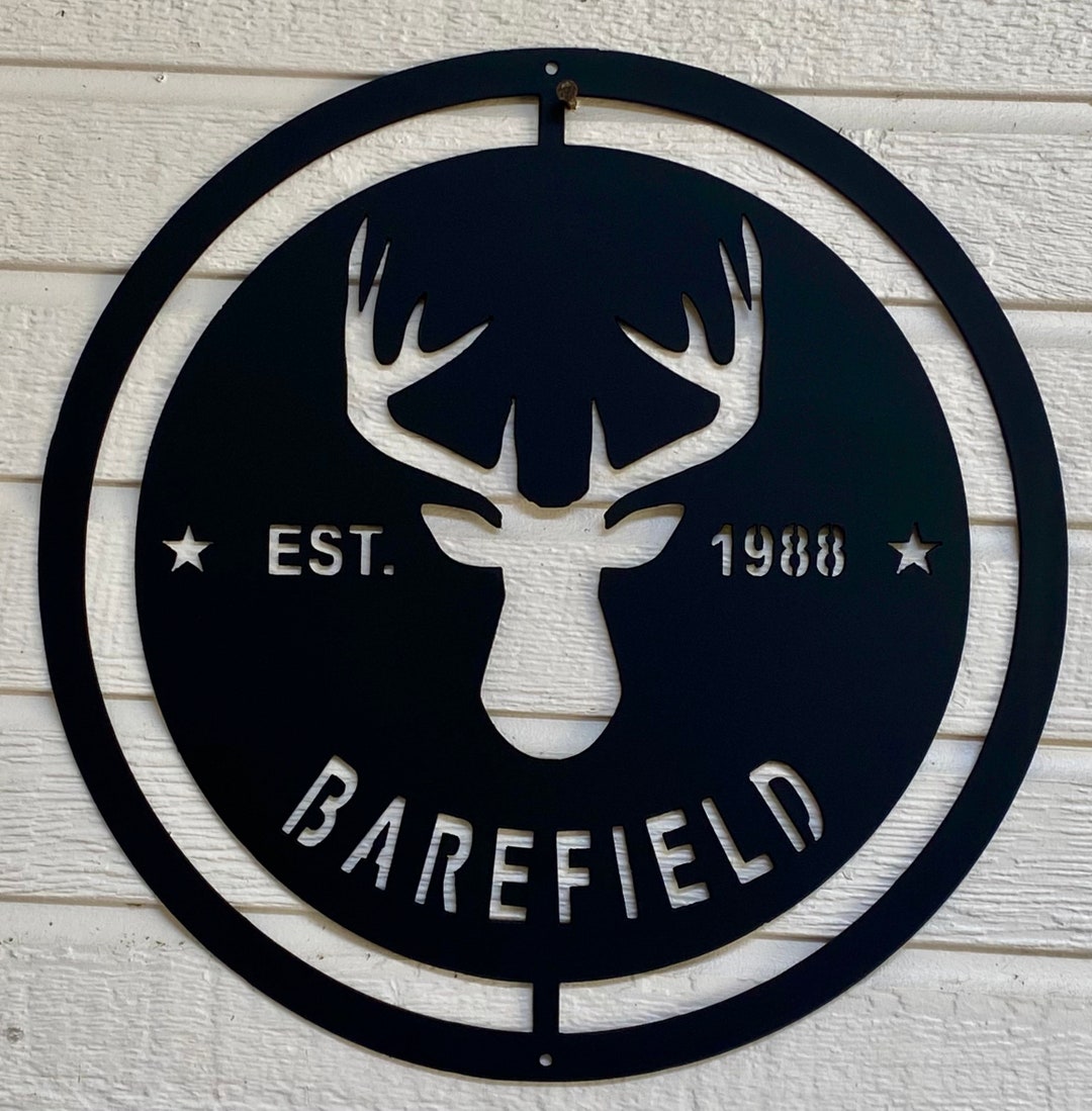 Personalized Deer Head Metal Sign - Etsy