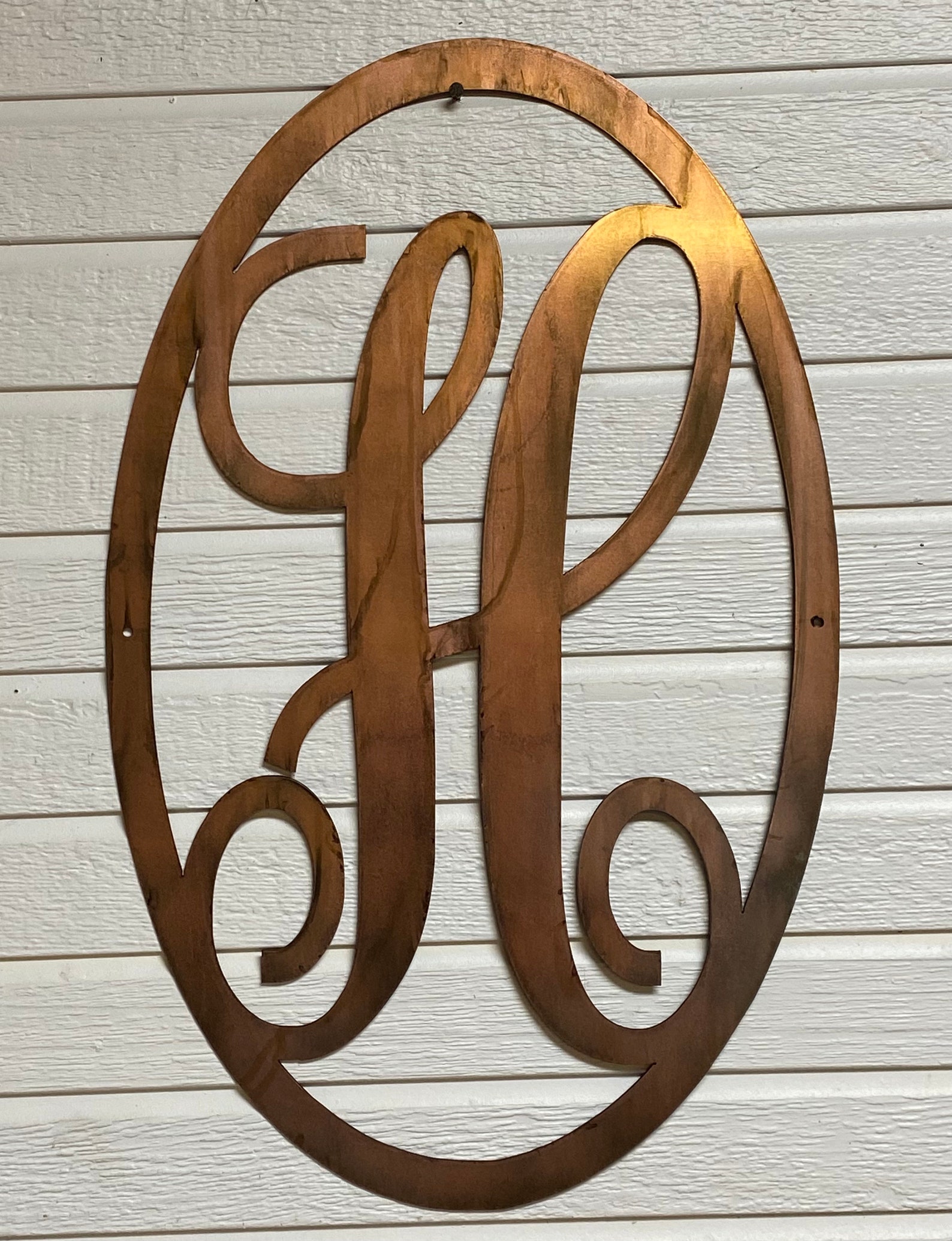 Oval Initial Metal Sign - Etsy