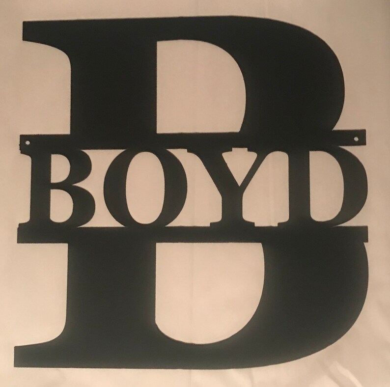 Initial With Name Metal Sign / Family Name Sign / Personalized - Etsy