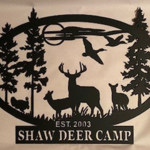 Forest Wildlife Scene Metal Sign Cutout breathtaking Mountain - Etsy