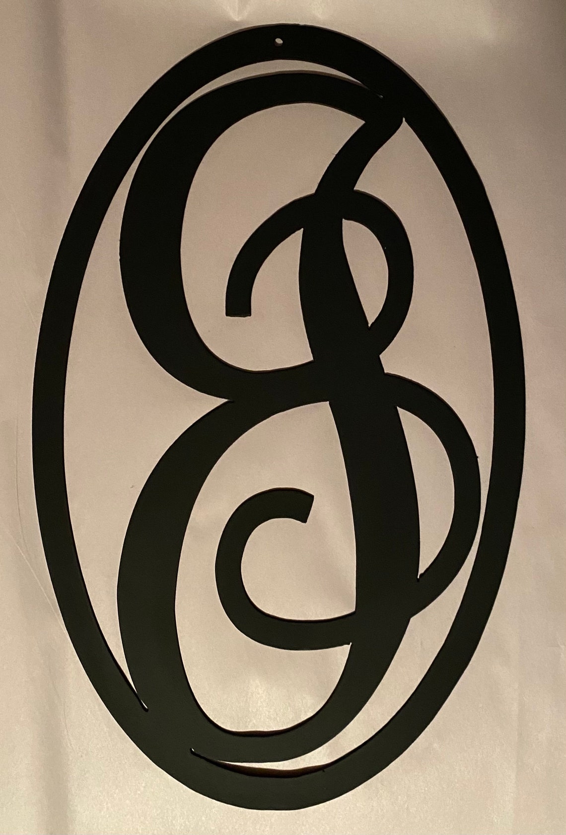 Oval Initial Metal Sign - Etsy