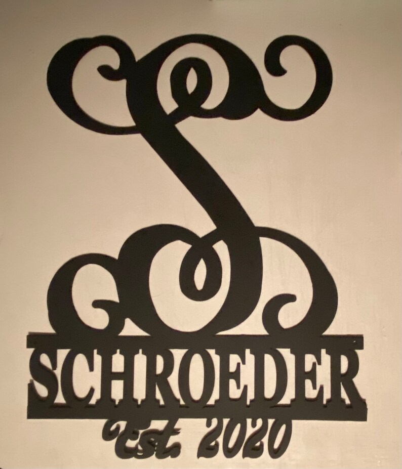 Initial Family Name Metal Sign With Est. Year - Etsy