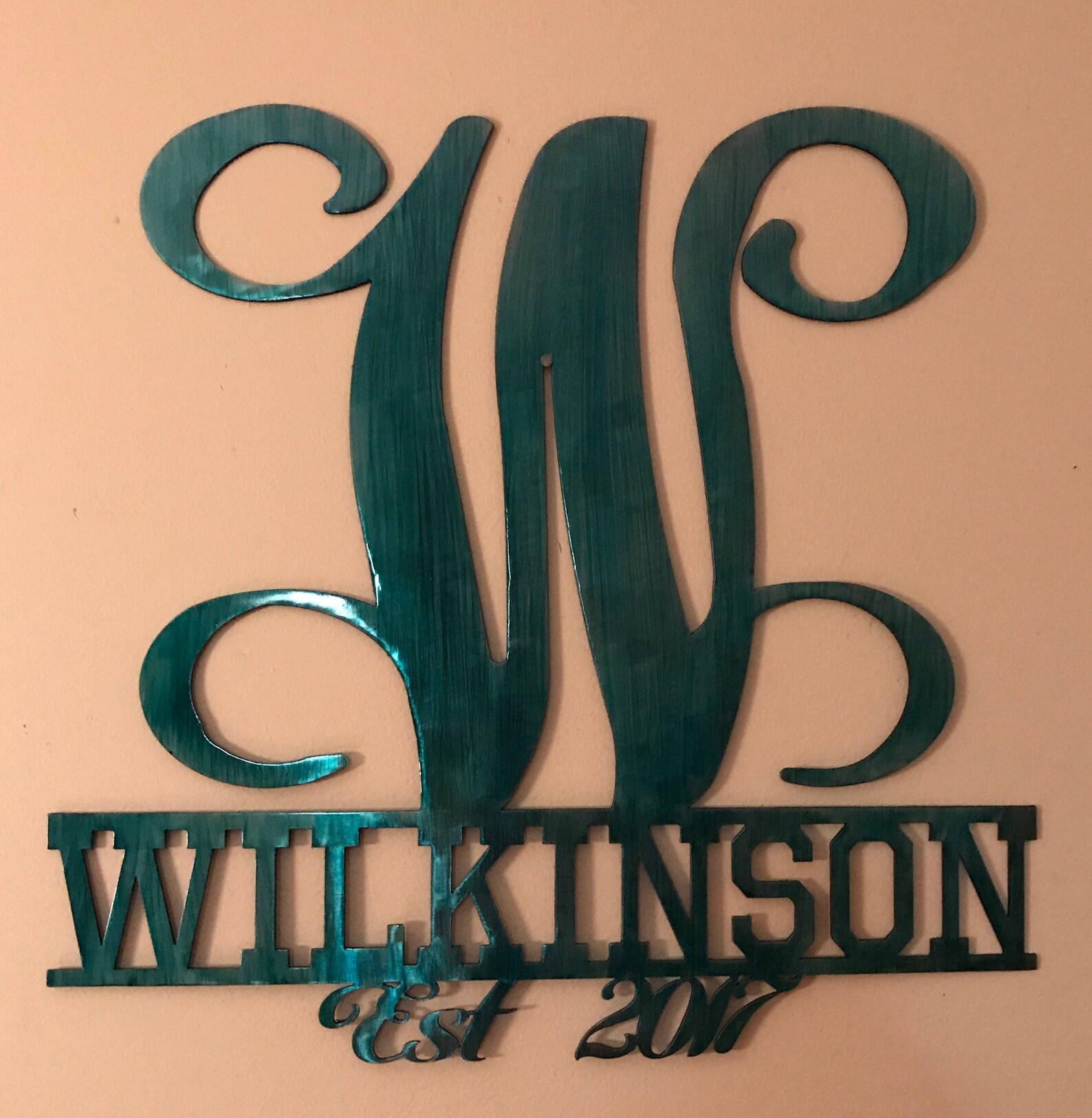 Initial Family Name Metal Sign With Est. Year - Etsy