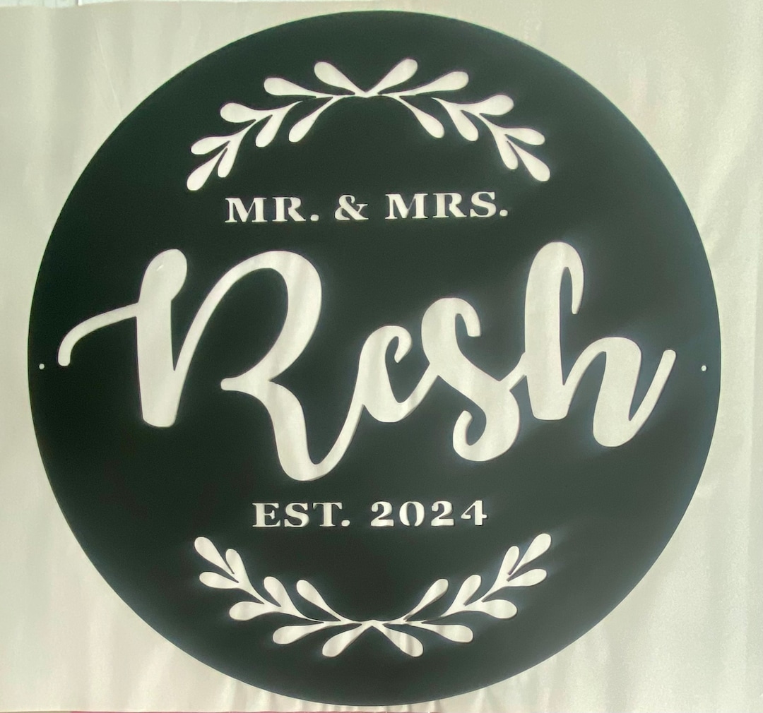 Round Mr & Mrs Metal Sign - Etsy