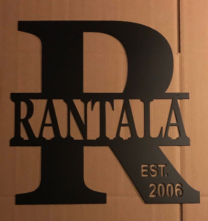 Initial With Name Metal Sign / Family Name Sign / Personalized - Etsy