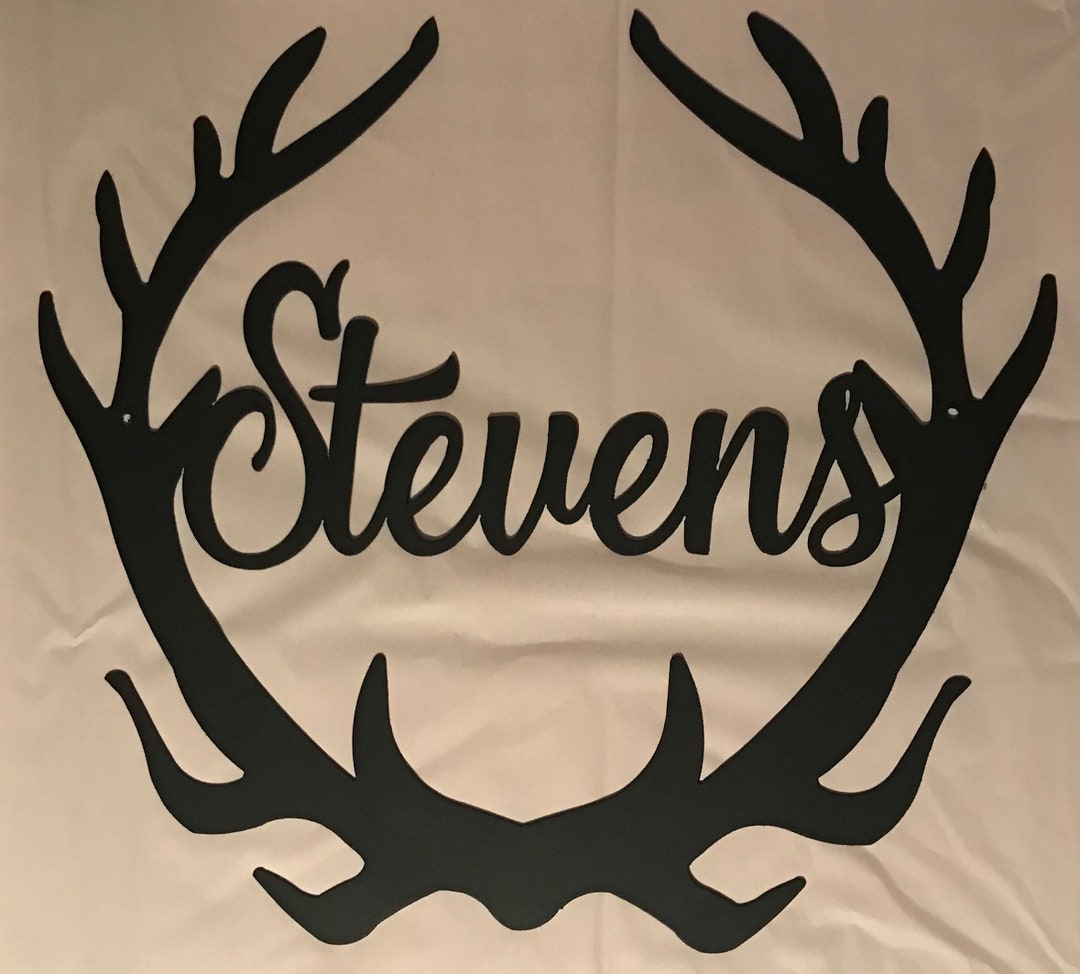 Personalized Metal Antler Sign - Etsy