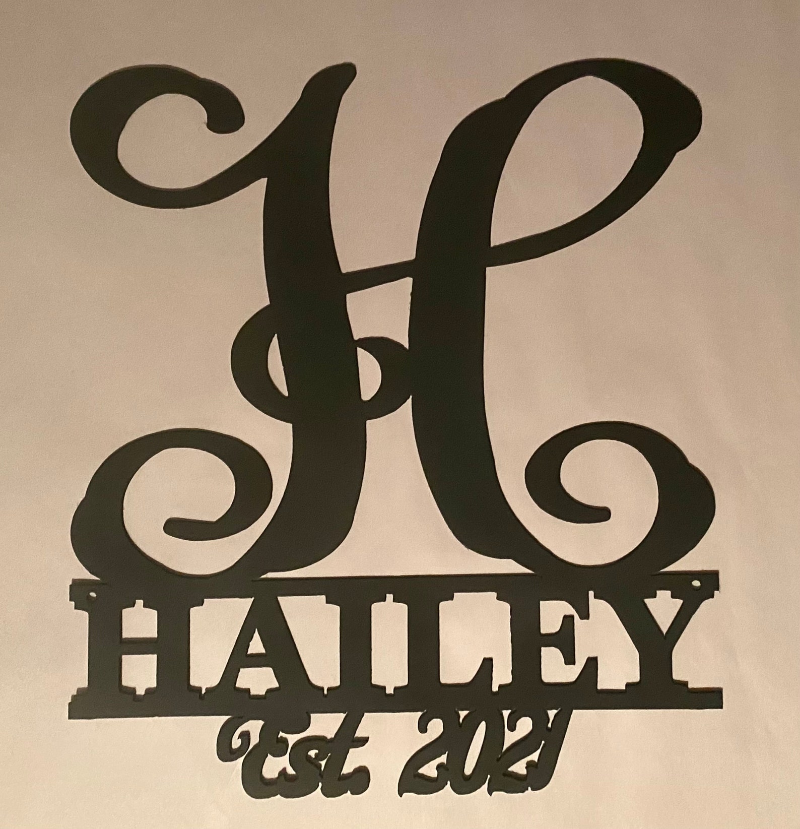 Initial Family Name Metal Sign With Est. Year - Etsy