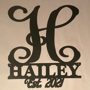 Initial Family Name Metal Sign With Est. Year - Etsy