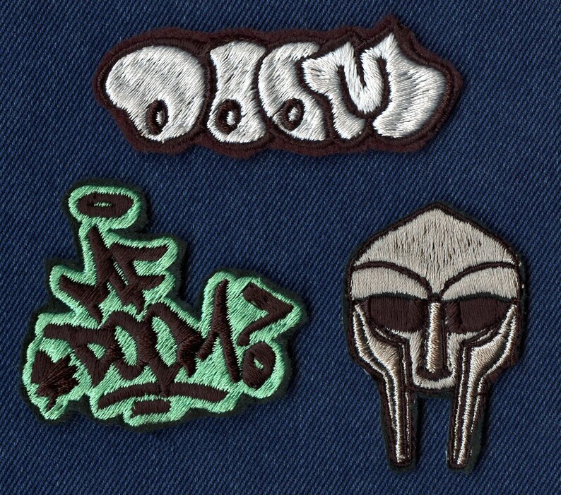 MF DOOM Embroidered Iron on Patch Pack Three Iron on Patches | Etsy