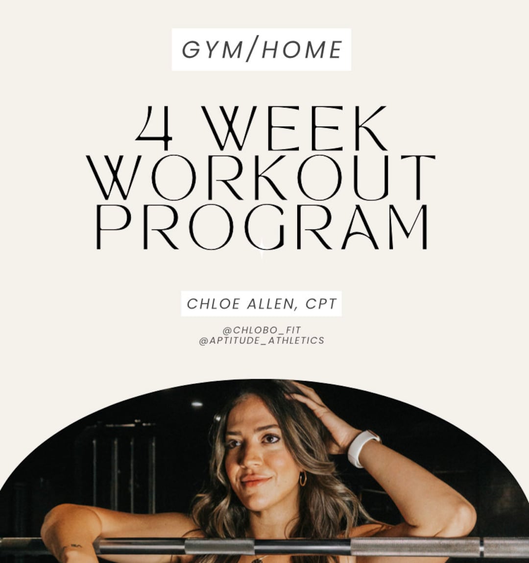 4 Week Workout Program - Etsy