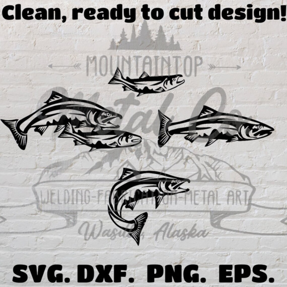 Salmon Digital Design Bundle. Svg, Png, Dxf, Eps, Ready to Cut - Etsy