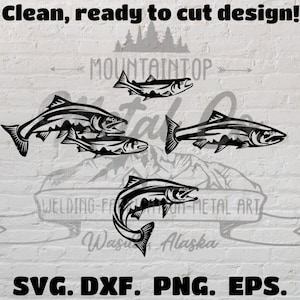 Salmon Digital Design Bundle. Svg, Png, Dxf, Eps, Ready to Cut - Etsy