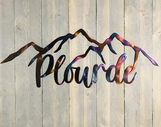 Mountains Trees Nature Scene With Name Metal Sign - Etsy