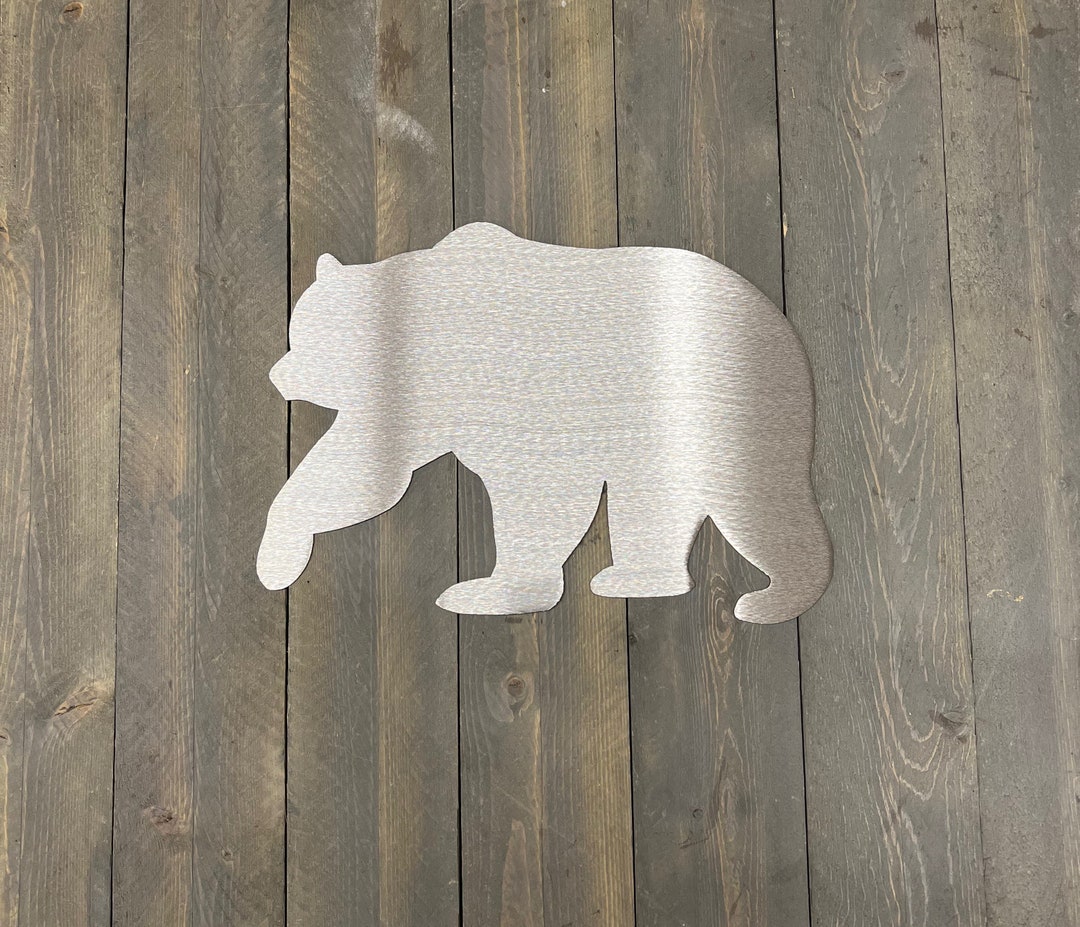 12” Bare Metal Bear Cutout. Perfect for DIY Projects. Mild Steel ...