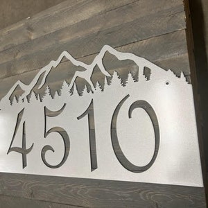 Metal Mountain Peak Address Sign - Etsy