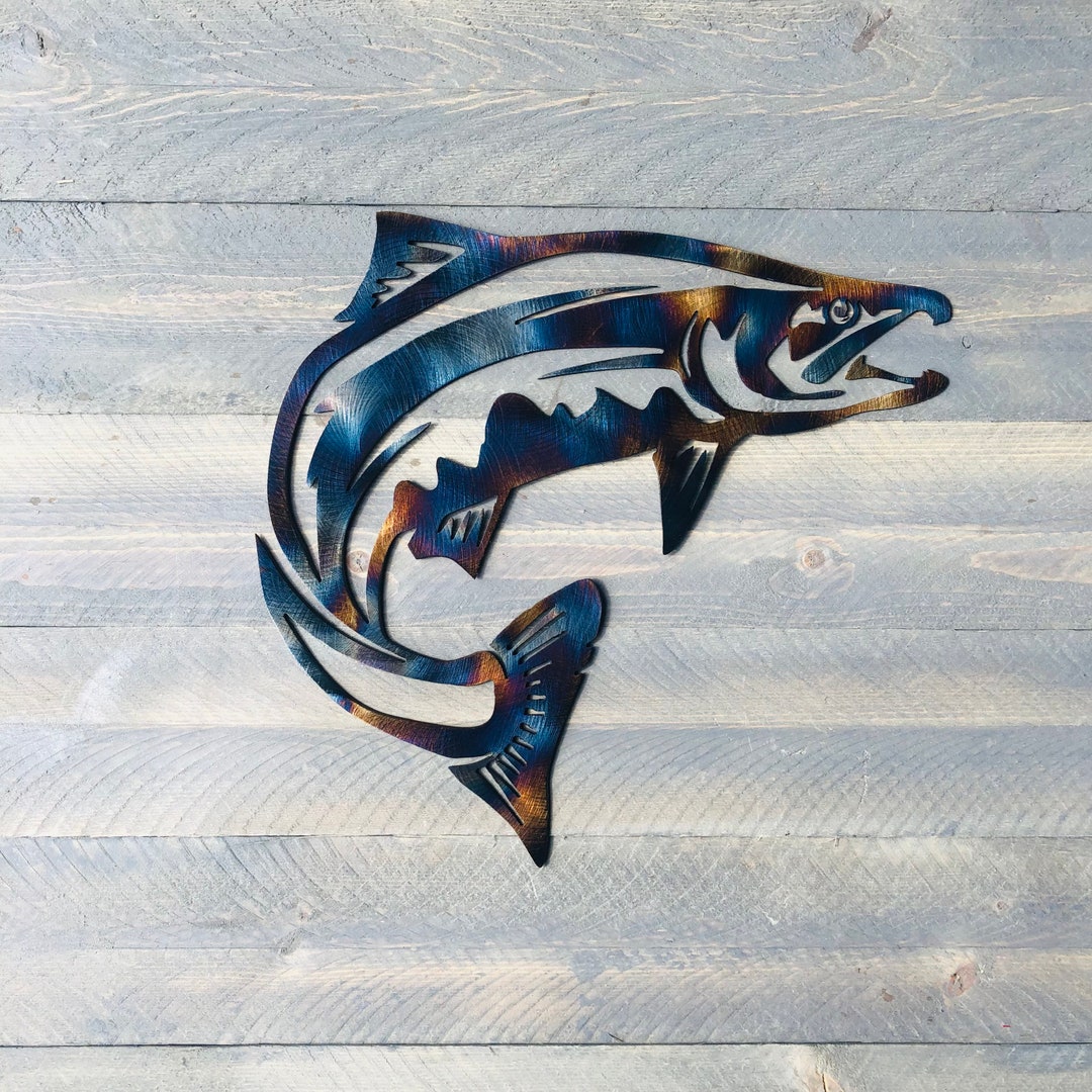 Metal Salmon Wall Art - Etsy