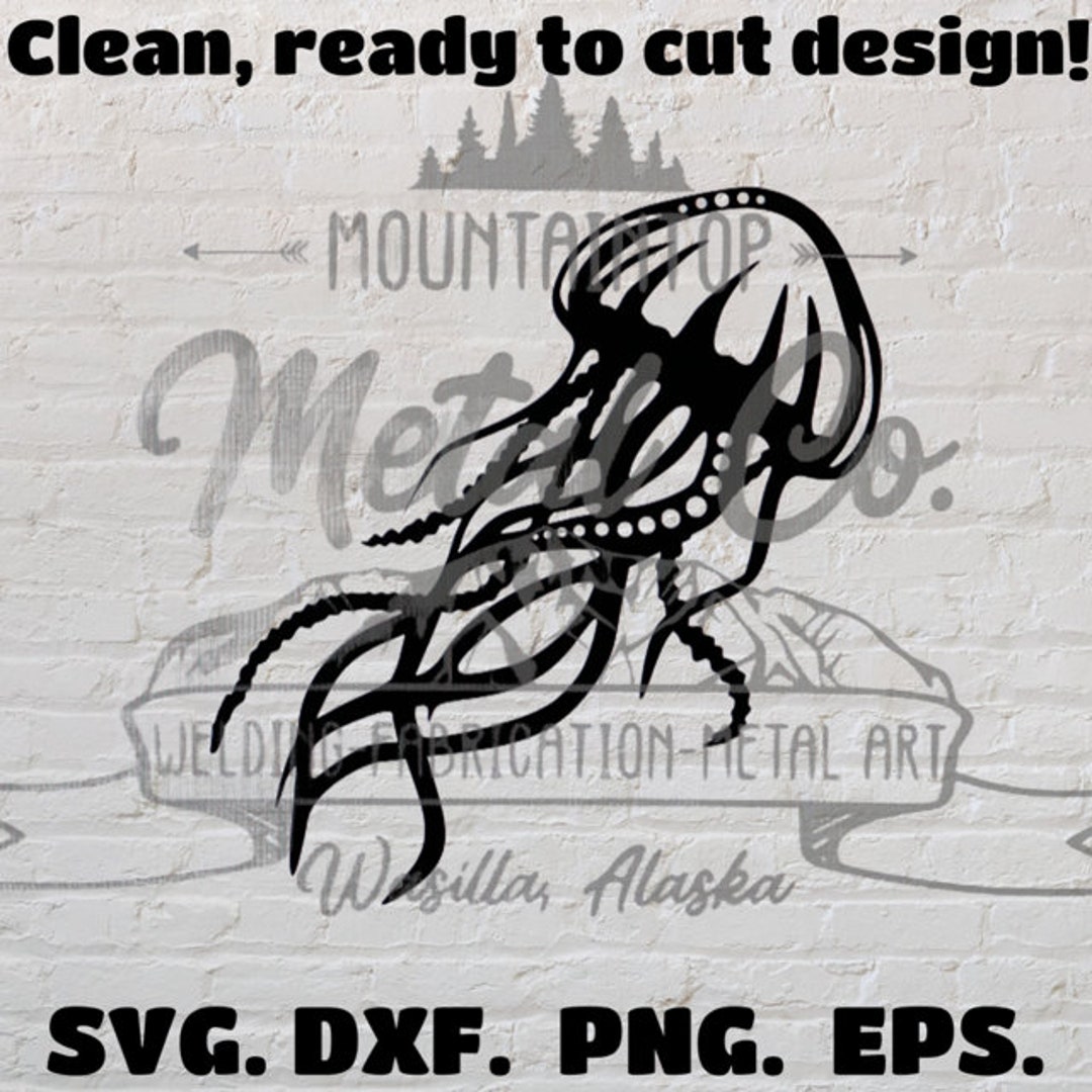 Jellyfish Digital Design File. Svg, Dxf, Eps, Png. Instant Download ...