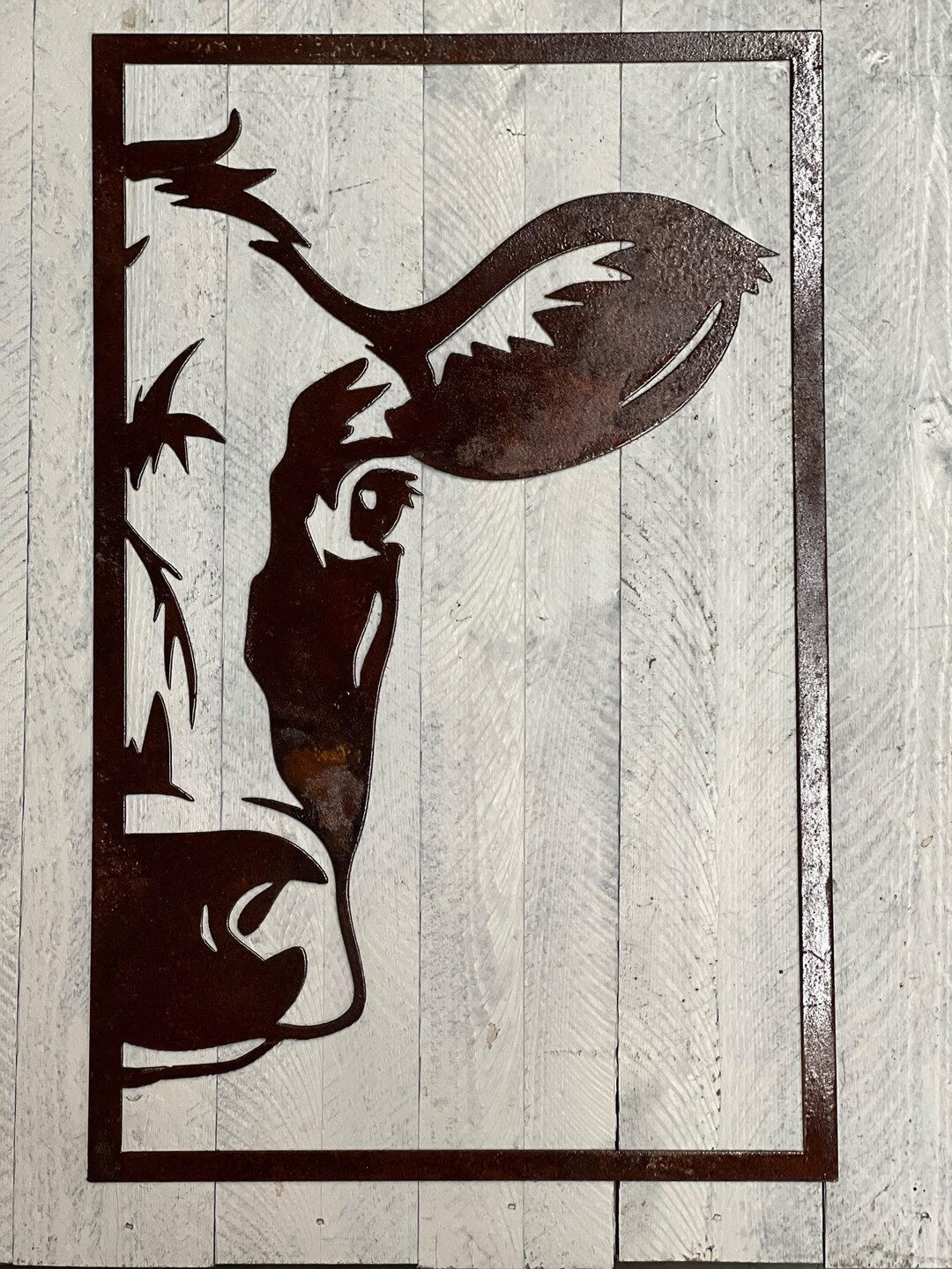 Rustic Metal Cow Portrait Wall Art - Etsy