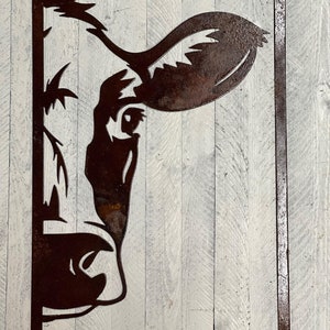 Rustic Metal Cow Portrait Wall Art - Etsy