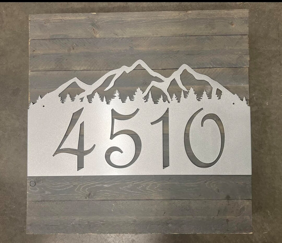 Metal Mountain Peak Address Sign - Etsy
