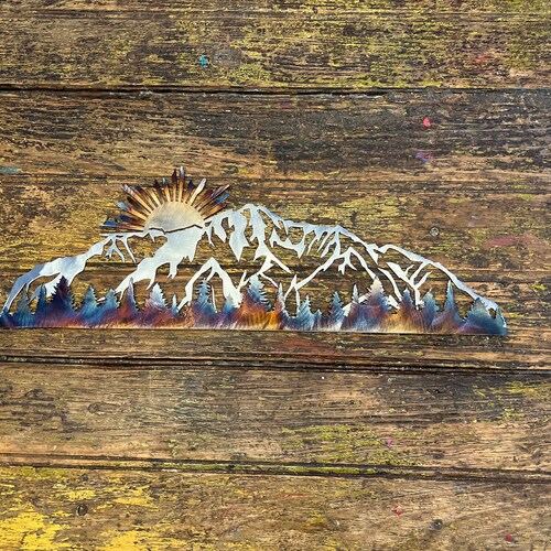 Mountain Lake Metal Wall Art - Etsy