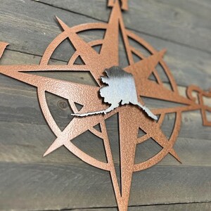 Metal Compass Rose With Alaska customizable - Etsy