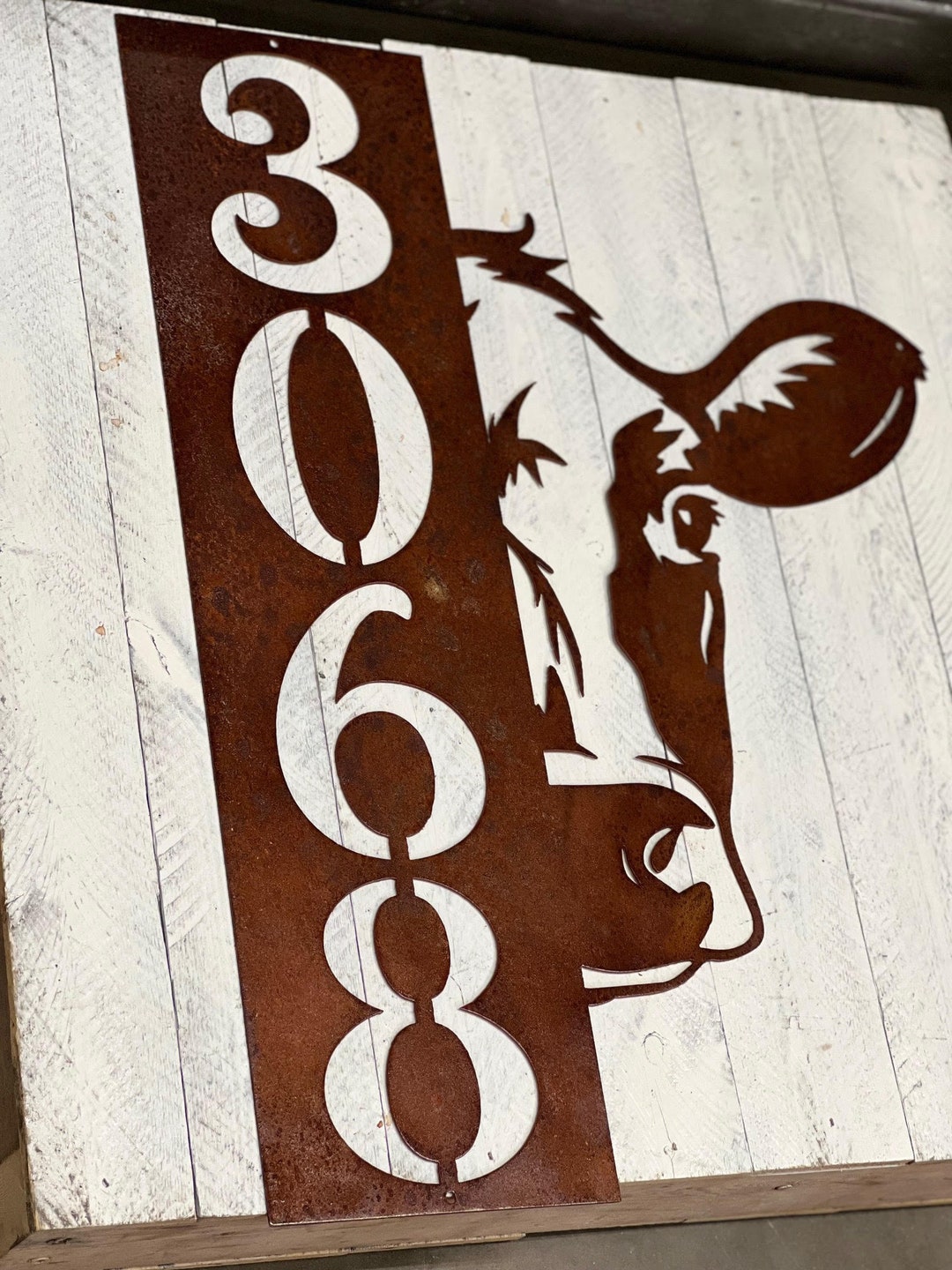 Rustic Metal Cow Address Sign - Etsy