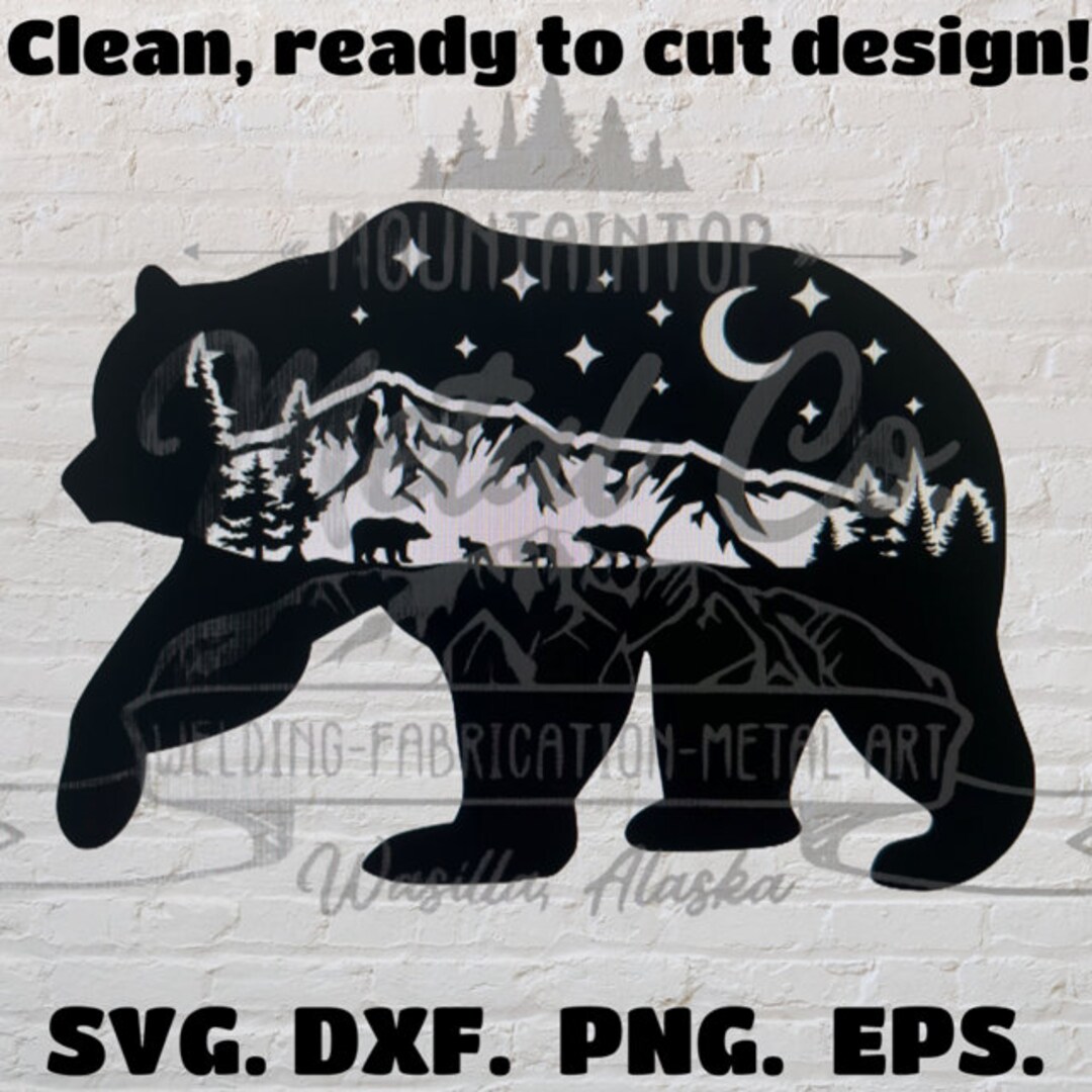 Bear Landscape Digital Design. Svg, Png. Ready to Cut Bear With ...
