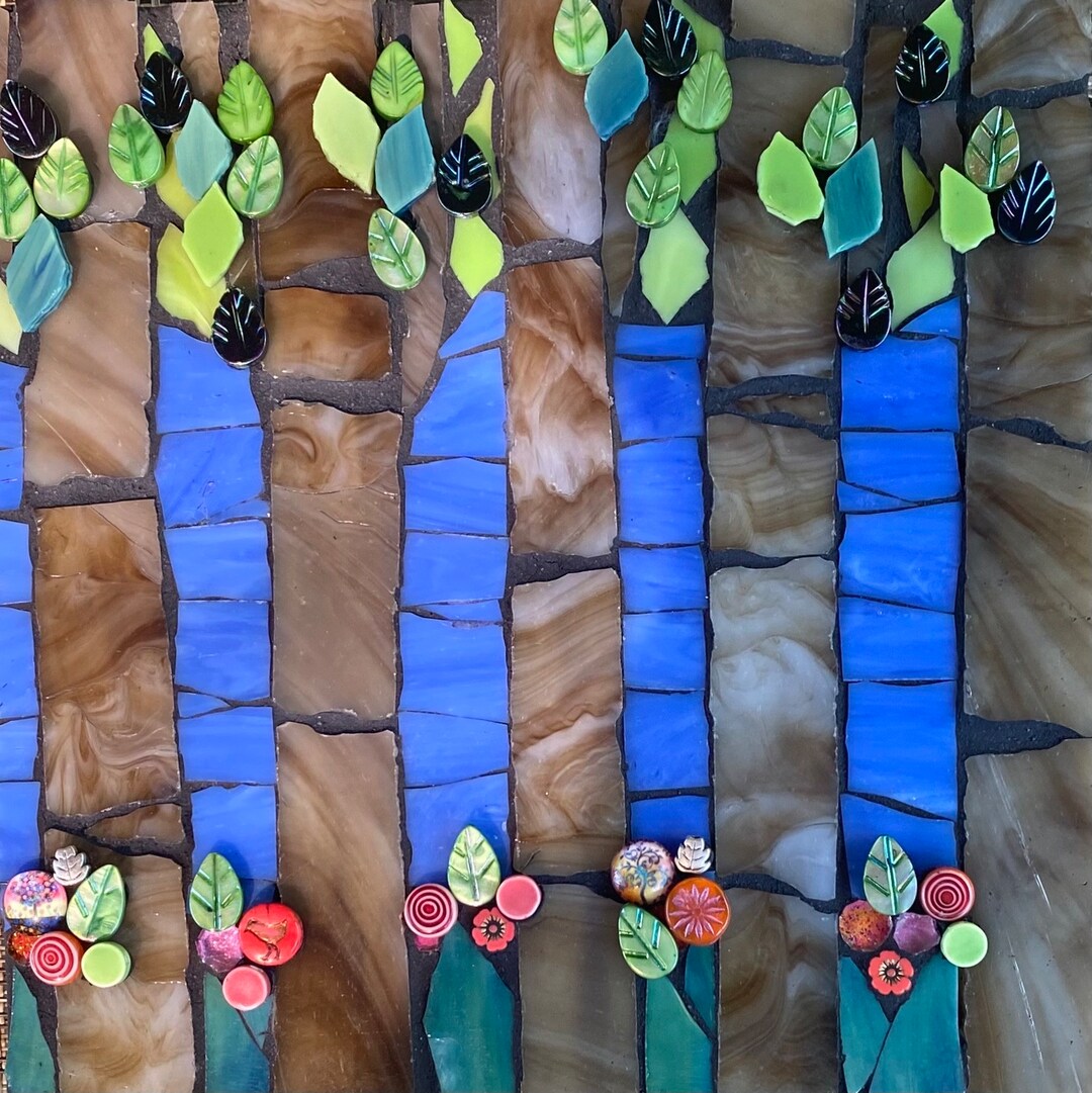 Mosaic Wall Art 8 X 8 Funky Birch Trees Gift for Friend, Gift for ...