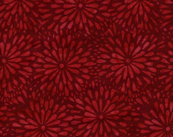 Red batik fabric | Etsy
