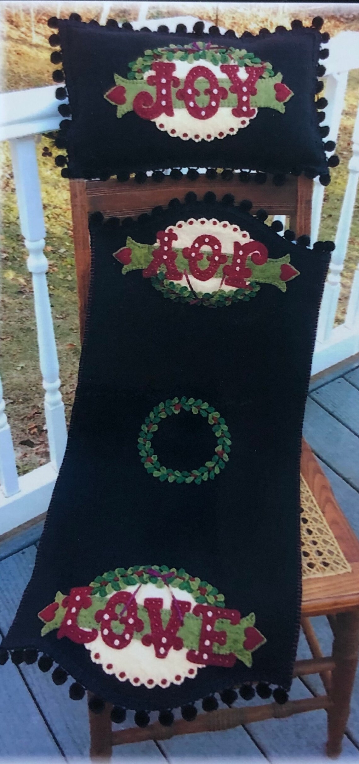 Love and Joy Pattern by Penny Lane Primitives, 15" X 32"" Wool Table ...