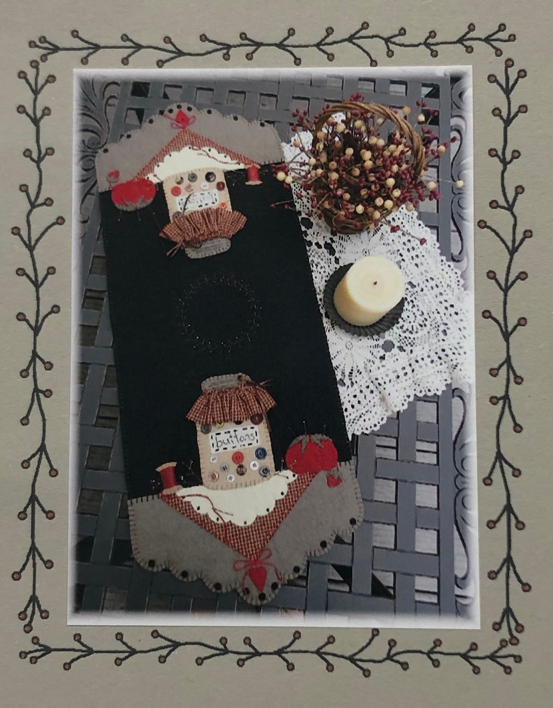 My Favorite Things Table Runner Pattern by Penny Lane Primitives, Wool ...