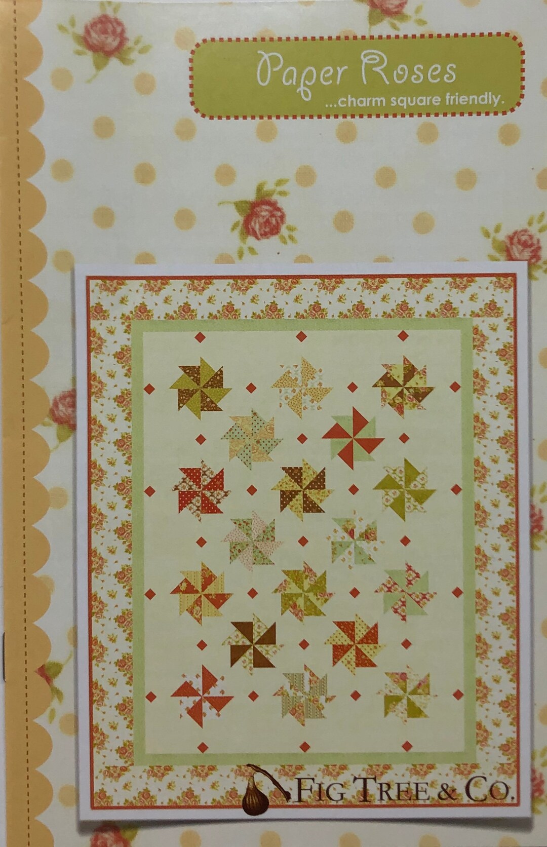 Paper Roses by Fig Tree & Co. Pattern, 50-1/2" X 62-1-2" Quilt, FTQ-843 ...
