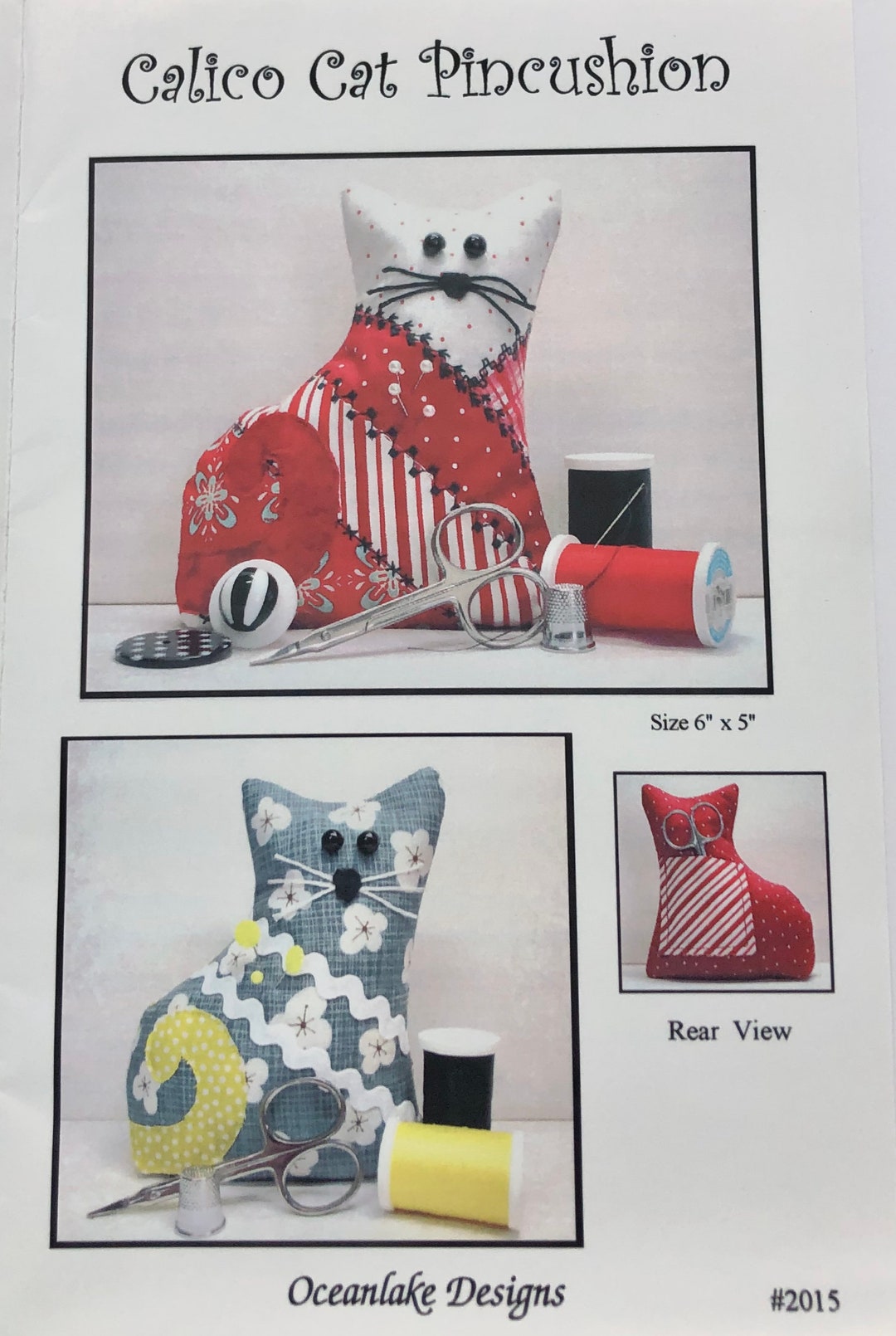 Calico Cat Pincushion Pattern by Oceanlake Designs - Etsy